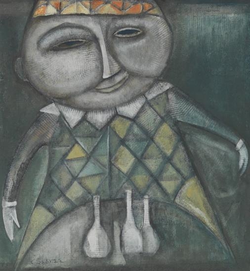 Charles Sebree | Clown Drinker (1956) | MutualArt