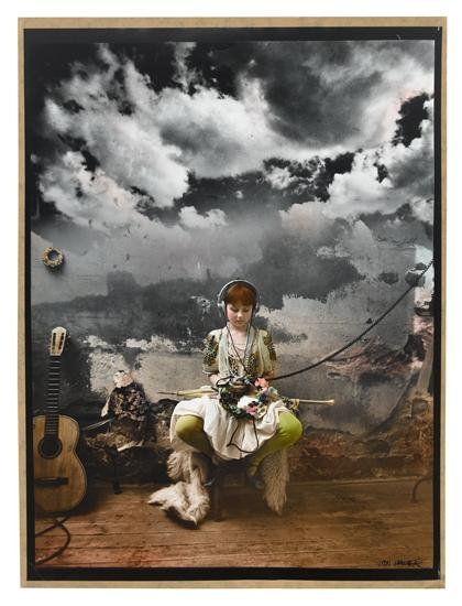 Jan Saudek | Untitled (young woman with wreath and headphones) (1980 ...