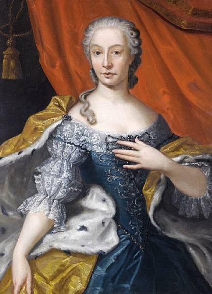 Martin Van Meytens | Portrait of a princess, half-length, in a blue ...