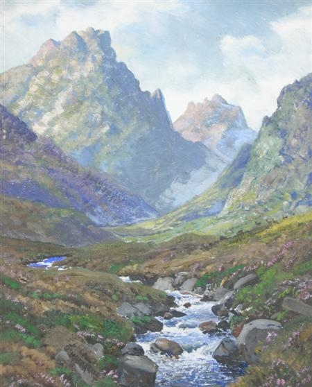 George Melvin Rennie | A HIGHLAND GLEN WITH A BURN RUNNING THROUGH IT ...