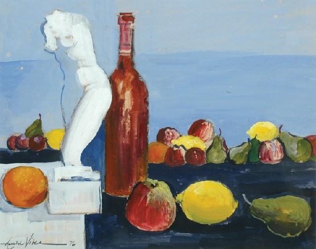 Harald Vike | Still Life with Fruit and Statue (1976) | MutualArt
