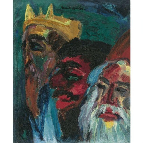 Emil Nolde | THE THREE MAGI (TYPES) (1912) | MutualArt