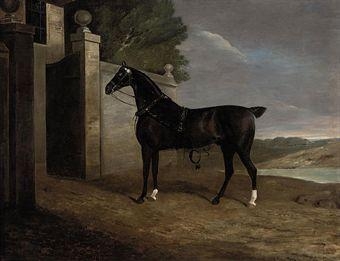 Edwin Cooper | A carriage horse at the stable gates | MutualArt