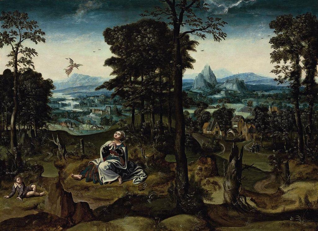 Lucas Gassel | The Archangel Michael appearing to Hagar and Ishmael ...