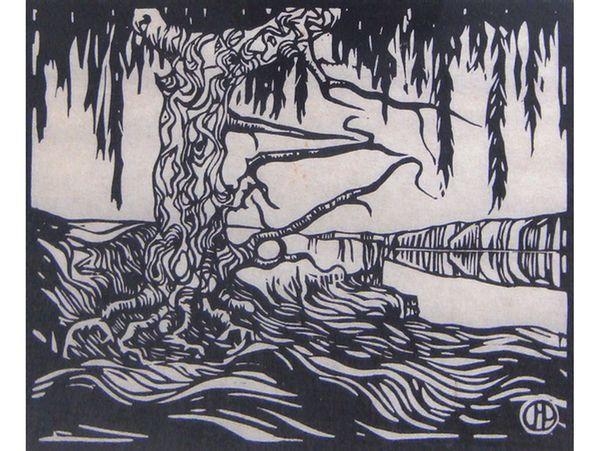 Jacob Hendrik Pierneef | Wilgerboom en Stroom | MutualArt