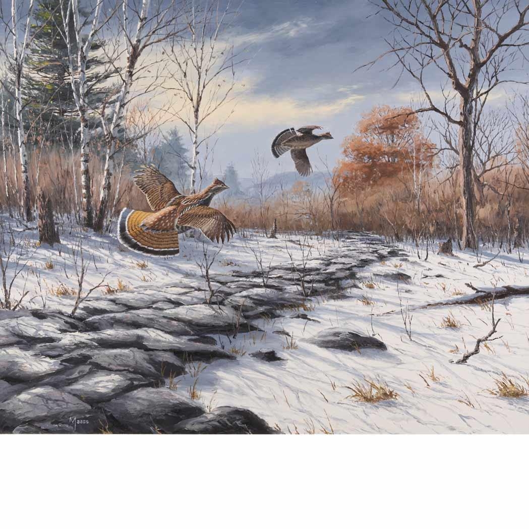 David Maass | Winter River Mallards | MutualArt