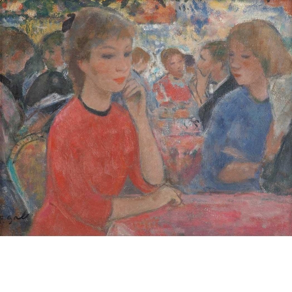 François Gall | Woman at an Outdoor Cafe | MutualArt