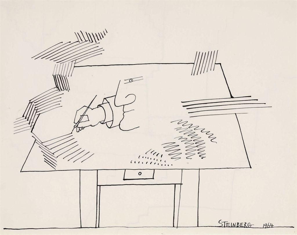 Saul Steinberg | Portrait (1958) | MutualArt