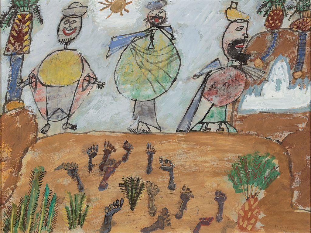 Jean Dubuffet | Trois personnages, empreintes de pas (1948) | MutualArt