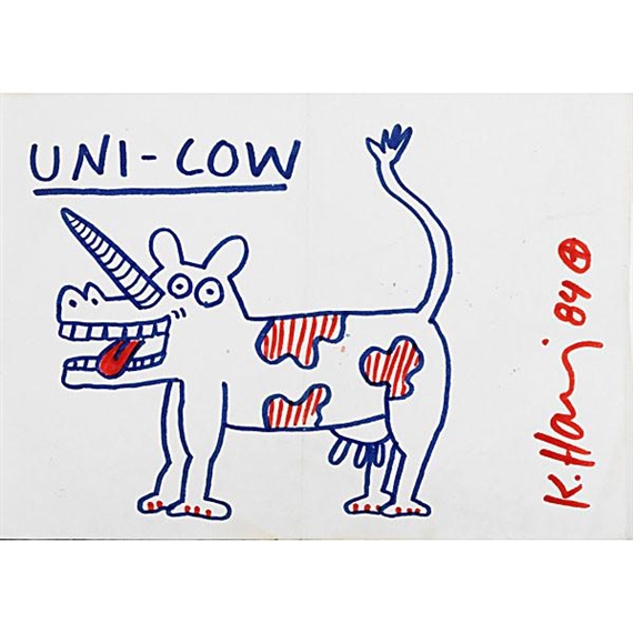 Keith Haring | Uni-Cow (1984) | MutualArt