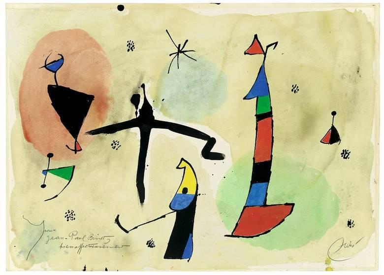 Joan Miró | „PERSONNAGES ET OISEAUX DANS LA NUIT“ (1977) | MutualArt