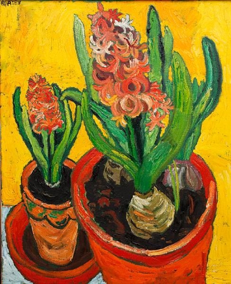 John Randall Bratby | Still life of potted hyacinths | MutualArt