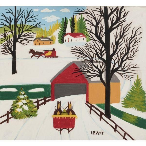 Maud Lewis | Covered Bridge in Winter | MutualArt