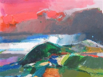 David Prentice | Landscape with Red Sky (2004 - 2008) | MutualArt