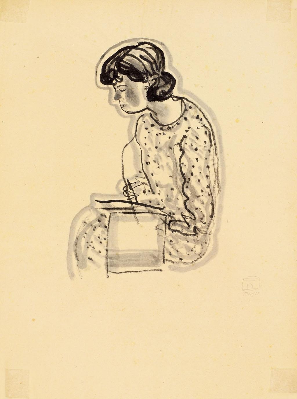 Sanyu | 2 works: LADY IN DRAWING (Circa 1930) | MutualArt