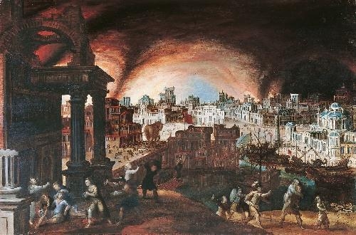 Hendrik Van Cleve | THE BURNING OF TROY | MutualArt