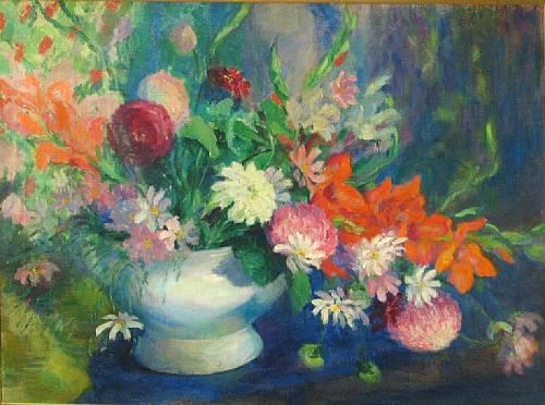 Elizabeth F. Dallam | Old tureen with flowers | MutualArt