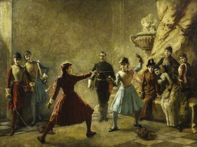 Gustav Wertheimer | The ladies' fencing lesson (1885) | MutualArt