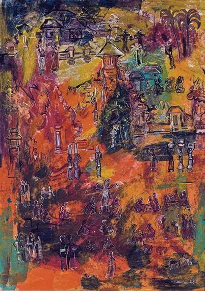 Arie Smit | Scenes from a Balinese Village (1963) | MutualArt