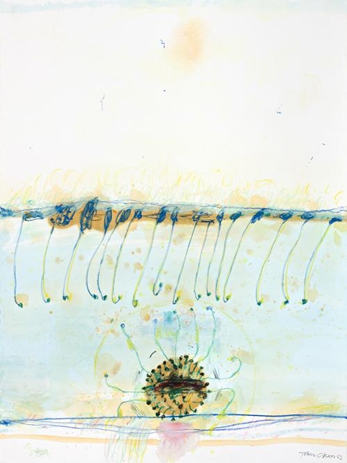 John Olsen | Triptych: The Big Sun and Lily Pond (1986) | MutualArt
