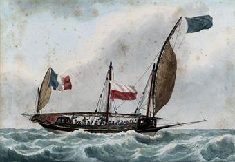 Antoine Roux | A crowded French xebec in the Mediterranean | MutualArt