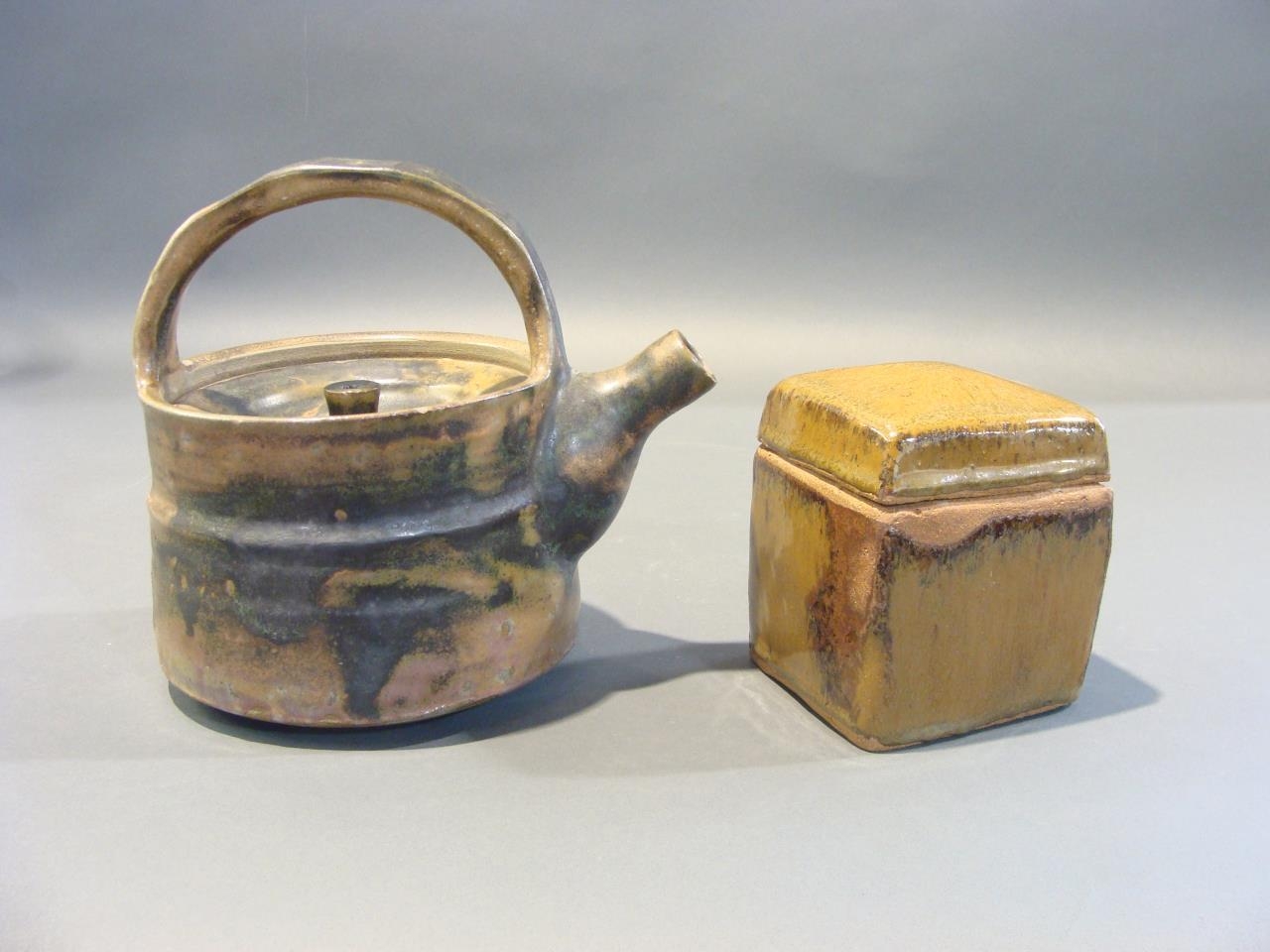 Wayne Ngan | 2 Pieces: A Wayne Ngan studio art raku pottery vase ...