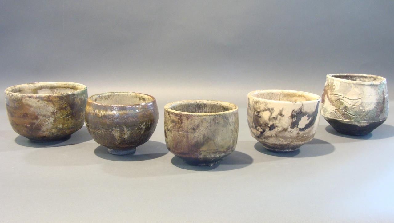 Wayne Ngan | 2 Pieces: A Wayne Ngan studio art raku pottery vase ...