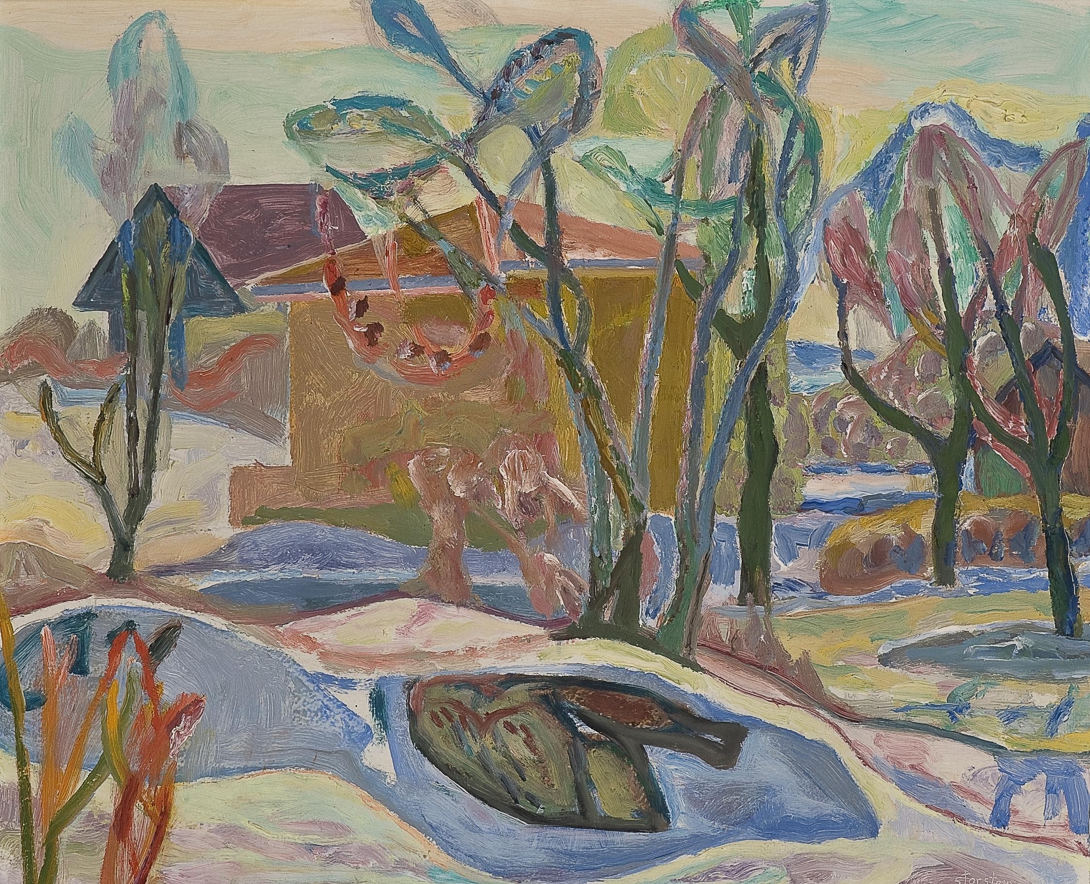Aage Storstein | Snow in Adm. Børresen's Road, Bygdøy | MutualArt
