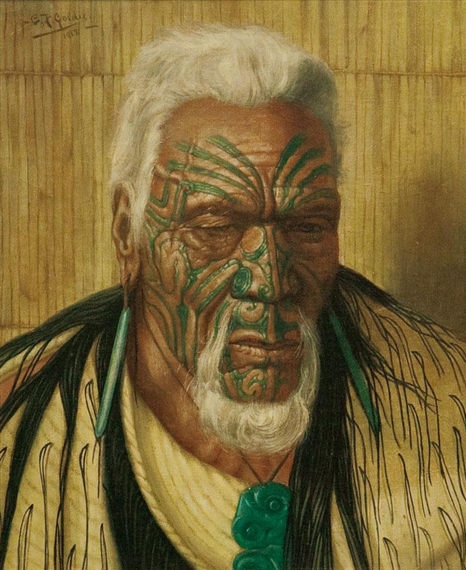 Charles Frederick Goldie | Thoughts of a Tohunga. Portrait of ...