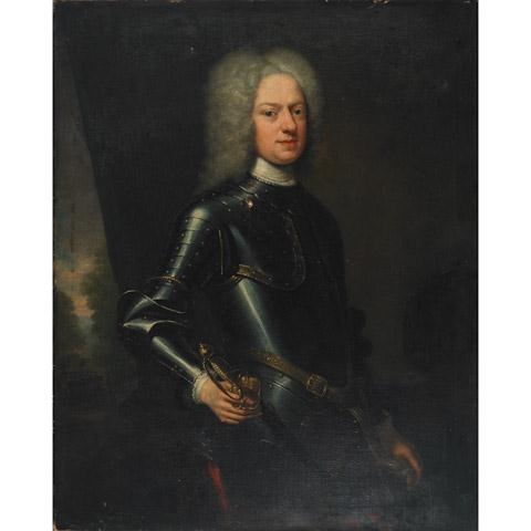 Enoch Seeman | PORTRAIT OF A NOBLEMAN DRESSED IN ARMOUR, HIS TROOPS ...