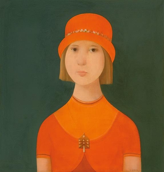 Karel Wiggers | Girl with orange hat | MutualArt