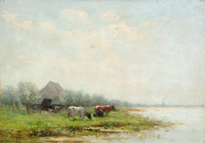 Berend Jan Brouwer | The milking of the cows | MutualArt