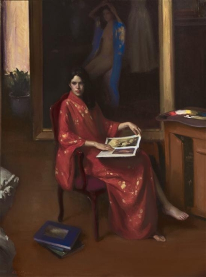 Gary David Hoffmann | Young Woman in a Red Kimono (2003) | MutualArt