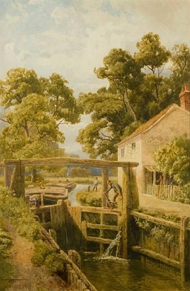 Thomas Pyne | The lockgate (1898) | MutualArt