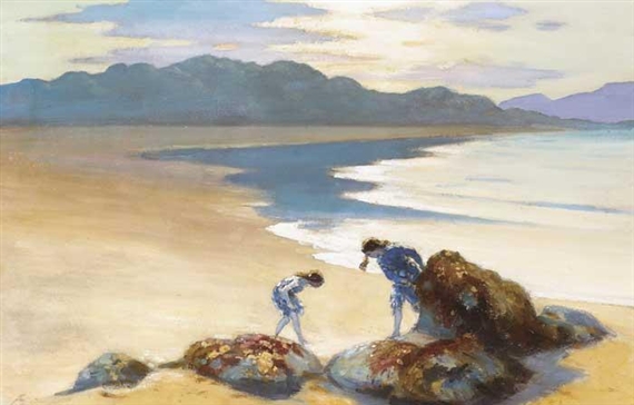 George Russell | GIRLS ON A BEACH | MutualArt