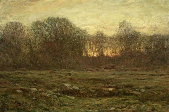 Dwight William Tryon | Sunset in a tonal landscape, (1898 - 1899 ...