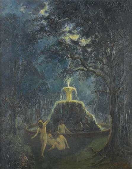 Arthur B. Davies | Forest Nymphs in Moonlight (1925) | MutualArt