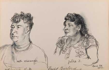 David Burliuk | 4 WORKS: Double Portrait of Arthur Schumauer and Julia ...