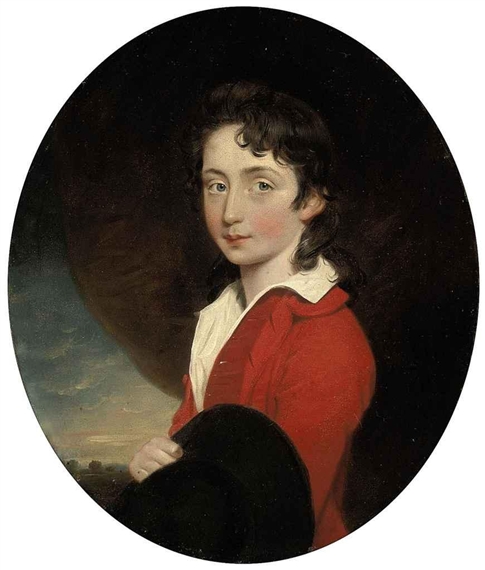 John Downman | Portrait of Thomas Thackeray, half-length, in a red coat ...