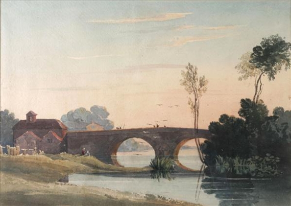John Varley | River landscape with bridge | MutualArt