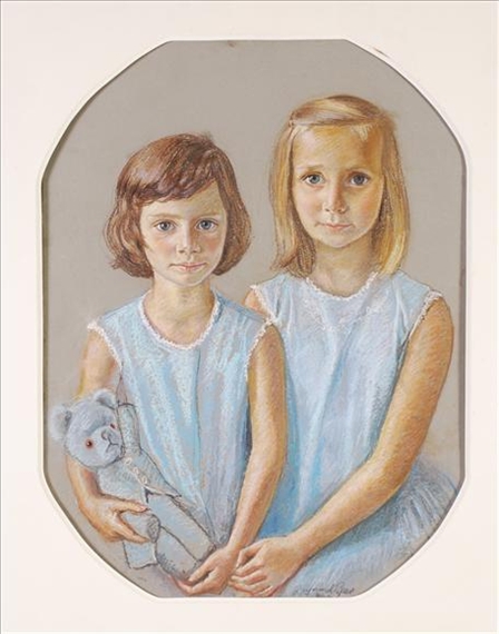 Raymond Piper | Little sisters and their teddy | MutualArt