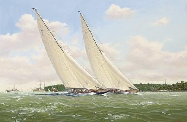 Richard M. Firth | A trial match between Endeavour and Velsheda racing ...
