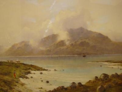 Herbert Moxon Cook | Loch Scene with Figure in the Foreground | MutualArt