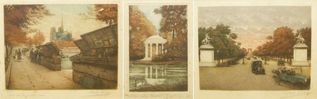 Victor Valery | 3 works: Parisian Scenes; and one similar | MutualArt