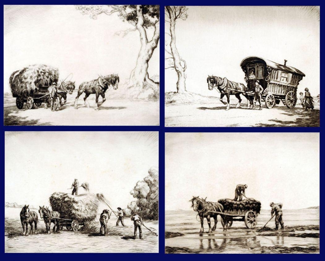 Graham Clilverd | 4 works: Seaweed Gatherers; Top of the Hill ...