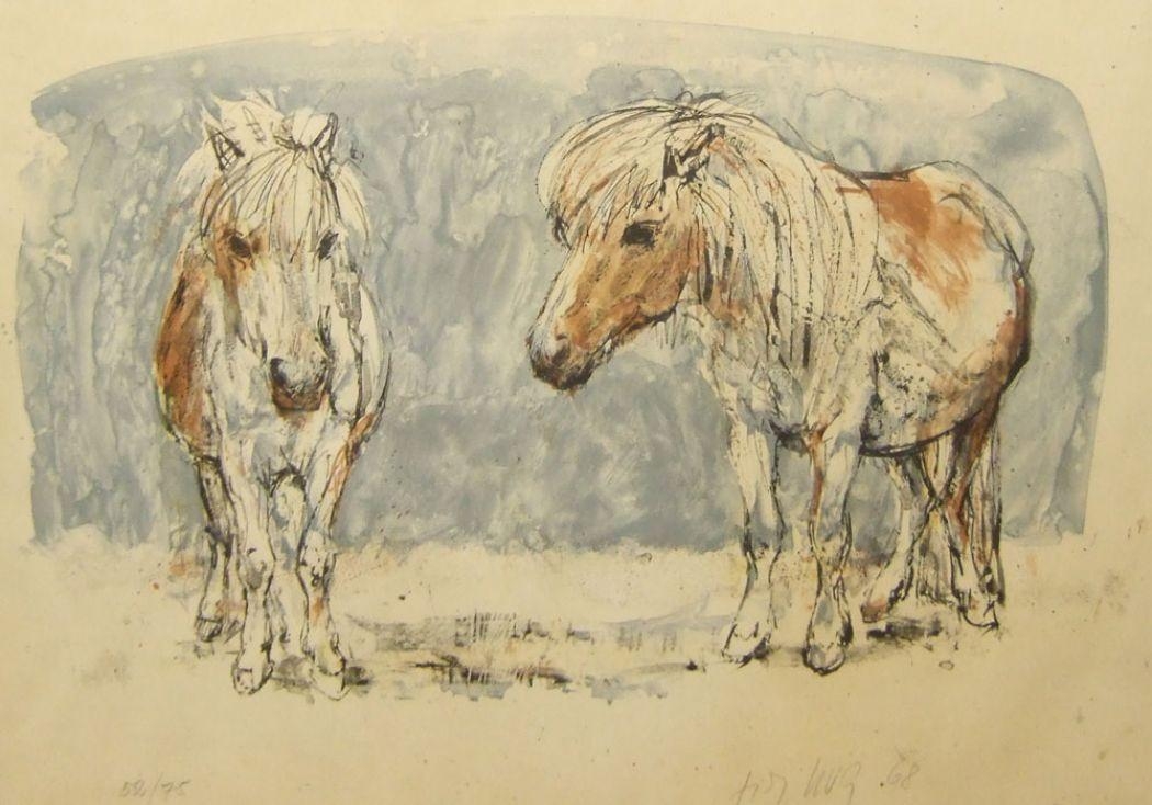 Fritz Rudolf Hug | Shetland Ponies (1968) | MutualArt