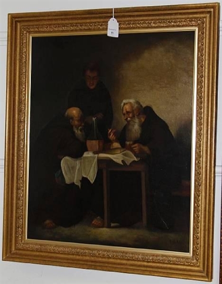 J. Arlet | Three monks dining | MutualArt