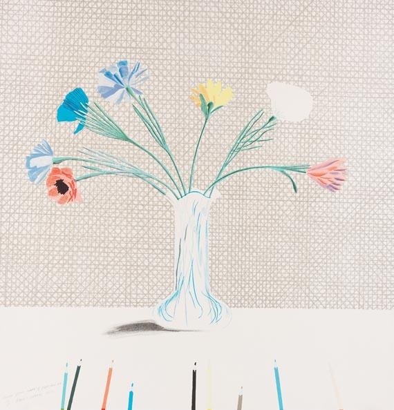 David Hockney | Coloured Flowers made of Paper and Ink (1971) | MutualArt