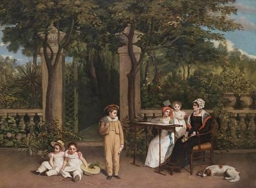 Charles Allingham | Portrait of a family group in a garden setting ...