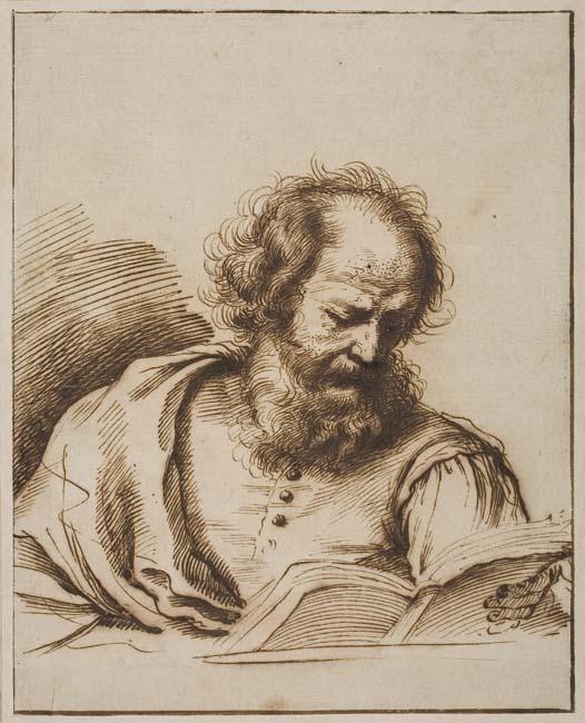 Il Guercino | Study of a Man Reading | MutualArt
